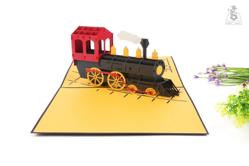 Classic Train Pop Up Card - Kiricard
