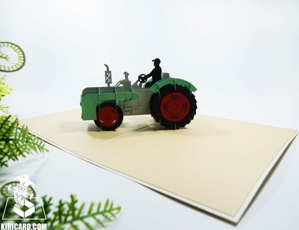 Tractor Pop Up Card - Kiricard