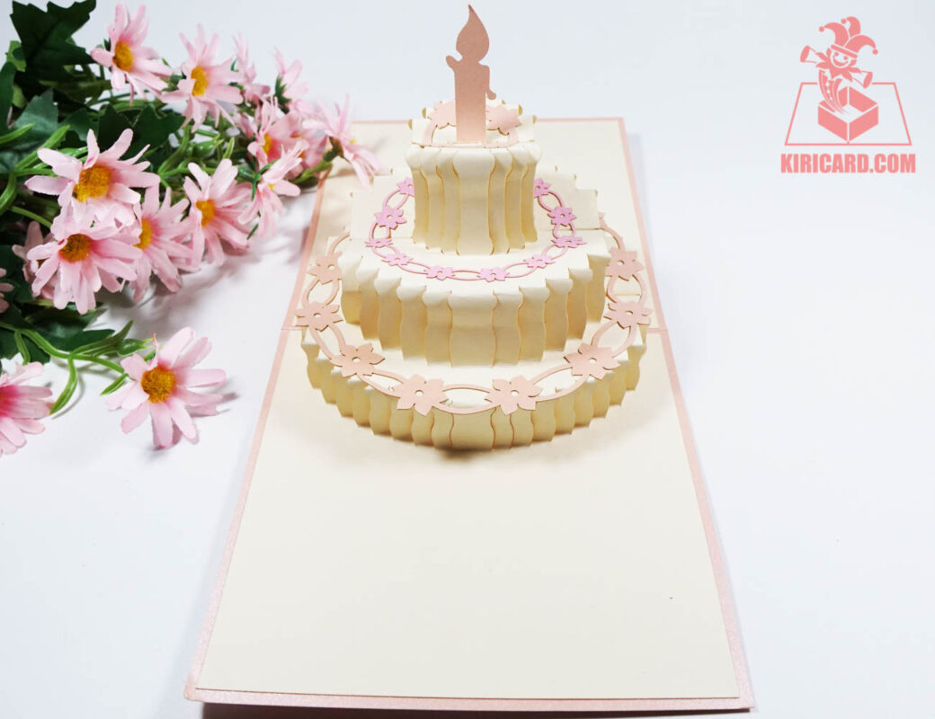 Birthday Cake Number 100 Pop-Up Card - Kiricard