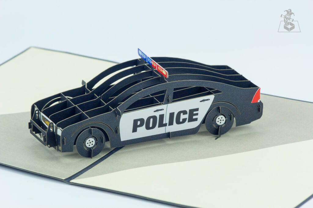Police car Pop Up Card - Kiricard