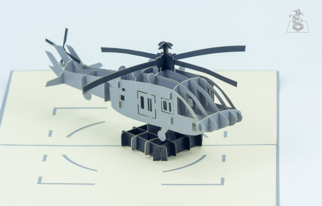 Helicopter Pop Up Card - Kiricard