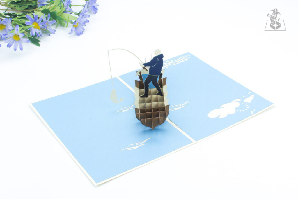 Fishing Pop Up Card - Kiricard