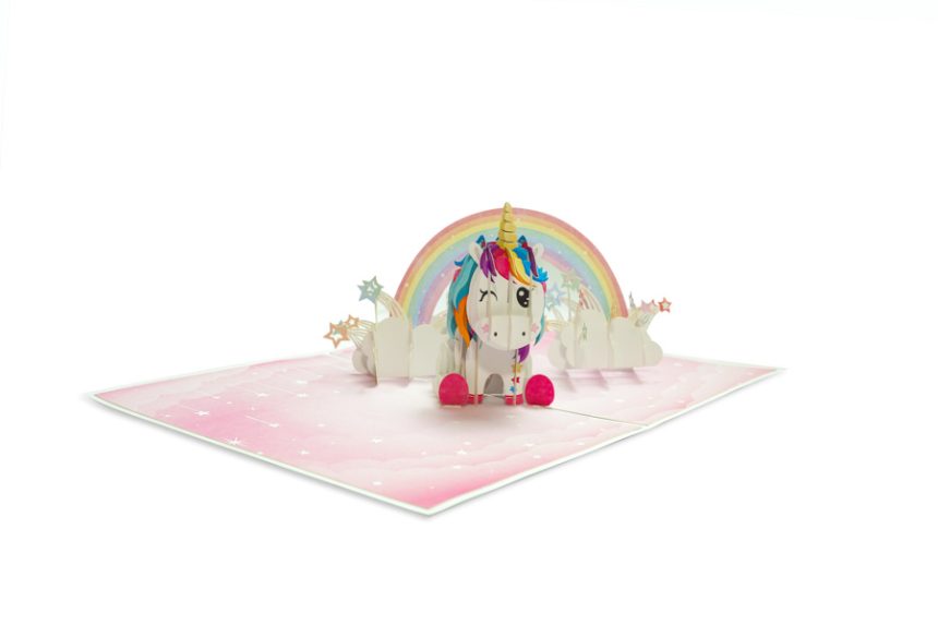 Sitting-Unicorn Pop-Up Card - Kiricard