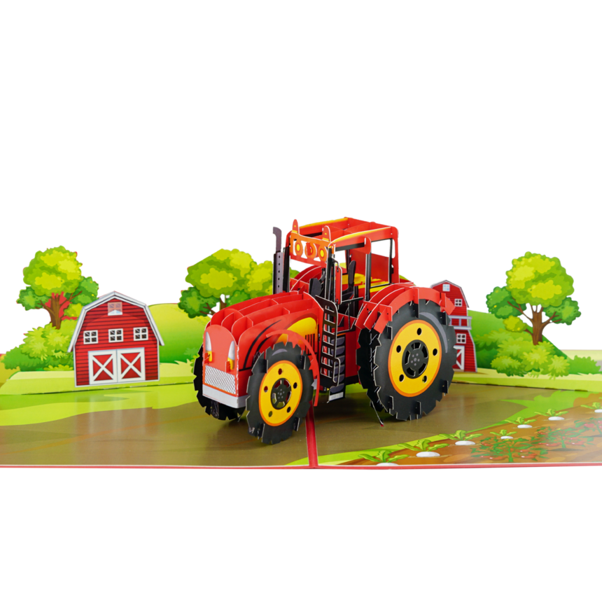 Farm Tractor Pop-up Card - Kiricard