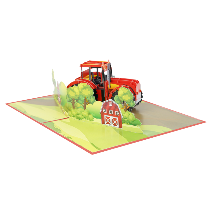 Farm Tractor Pop-up Card - Kiricard